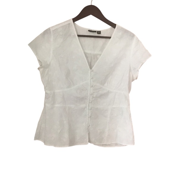 a.n.a | Tops | White Buttonup Womens Xl Cotton Figure Flattering Blouse ...
